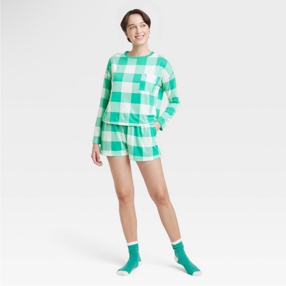 Colsie | Intimates & Sleepwear | Colsie 3piece Green Plaid Pajama Set ...